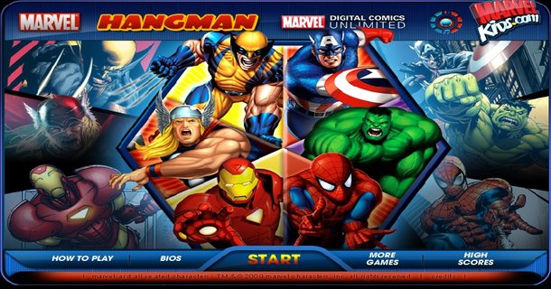 Super Kid Games: Marvel Comics Game: Hangman