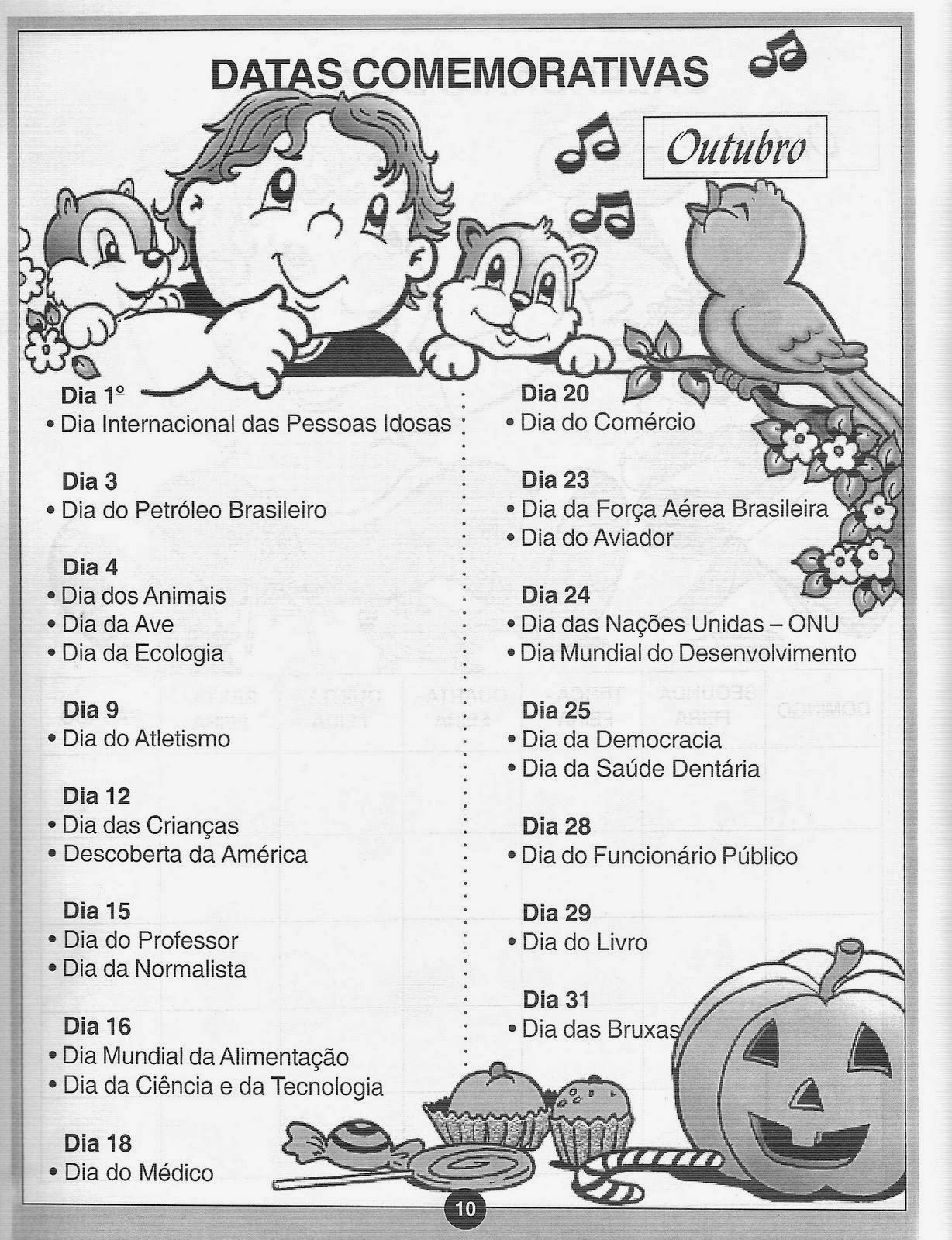 datas comemorativas mês de outubro ~ Atividades Jardim