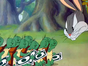 Cartoon-Vergleich: TORTOISE BEATS HARE