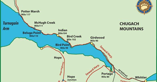 Maps of Alaska Roads By Bearfoot Guides: Map of Turnagain Arm, Alaska