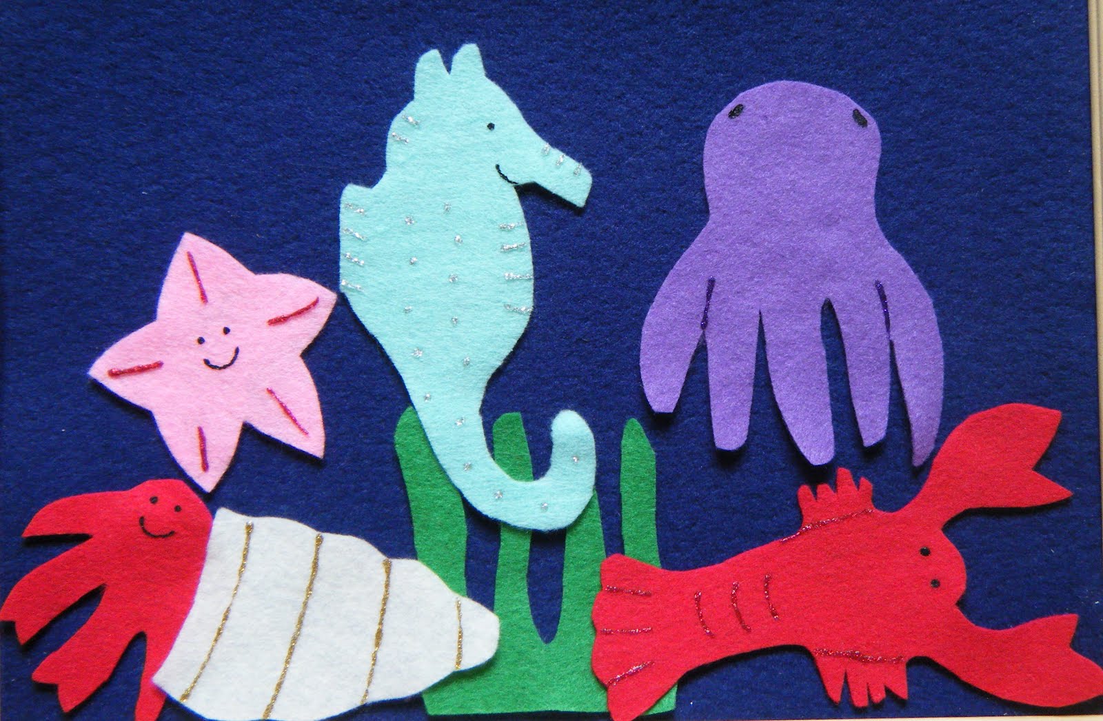 Felt Board Ideas: Five Little Sea Creatures Felt Board Poem
