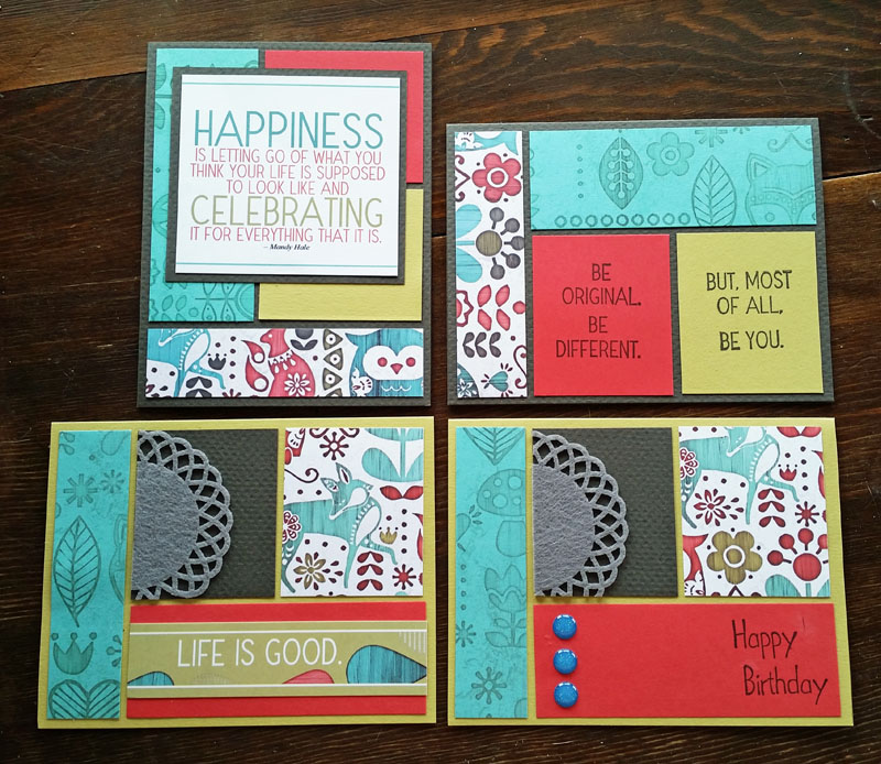 Ten color-blocked cards with Scandinavia.