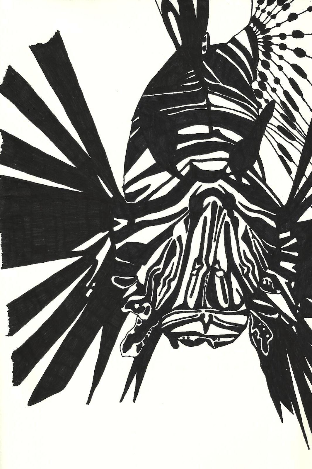 Linear outline: LION FISH