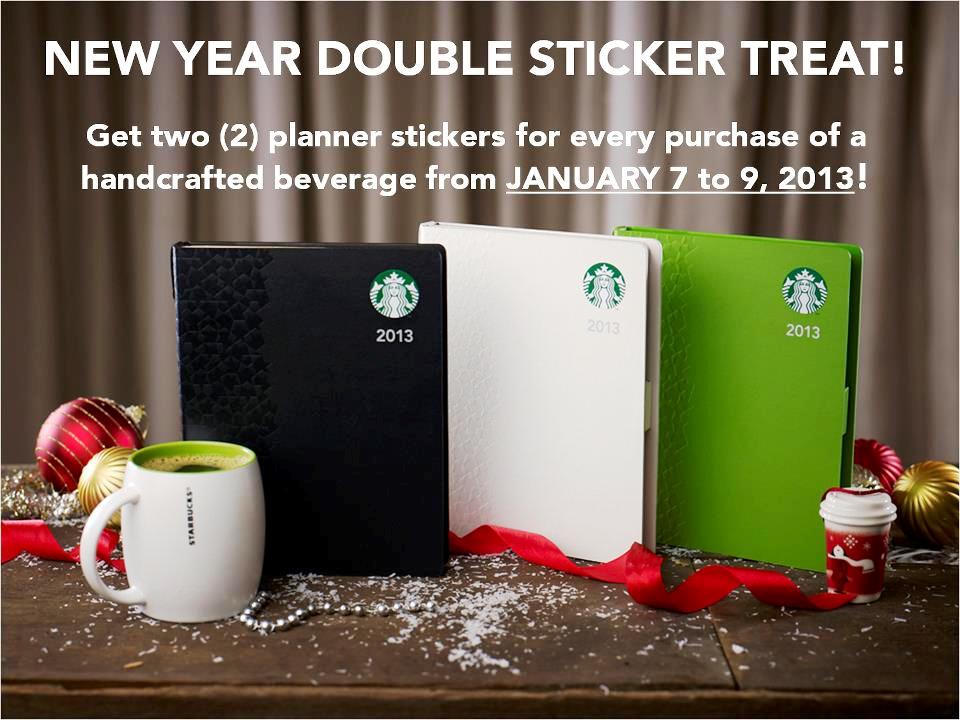 Manila Shopper: Starbucks Double Sticker Treat for 2013 Planners