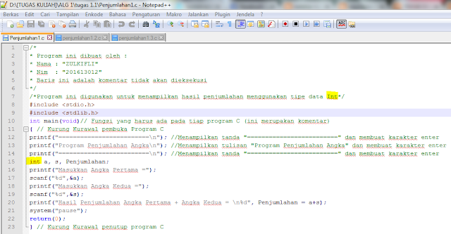 PROGRAM PENJUMLAHAN DENGAN TIPE DATA INT, DOUBLE DAN FLOAT ~ TEKNIK ...