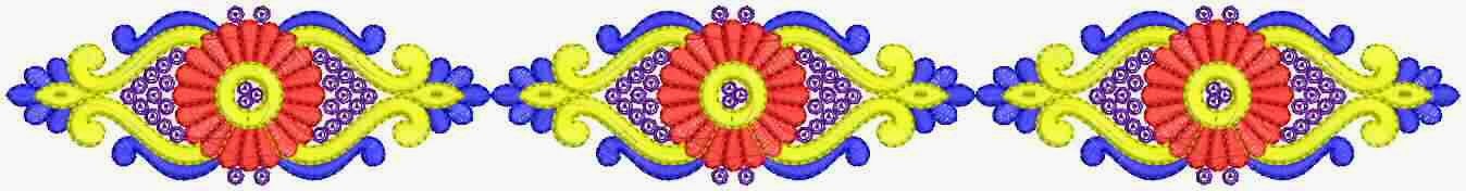EmbDesignTube: Colorful Embroidery Lace Border Designs