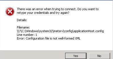 Adam Arkwright | Technical Blog: Configuration file is not well-formed XML | IIS