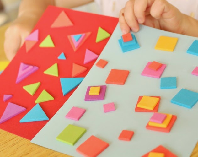 Colorful Shapes Sorting and Collage Art | School Time Snippets