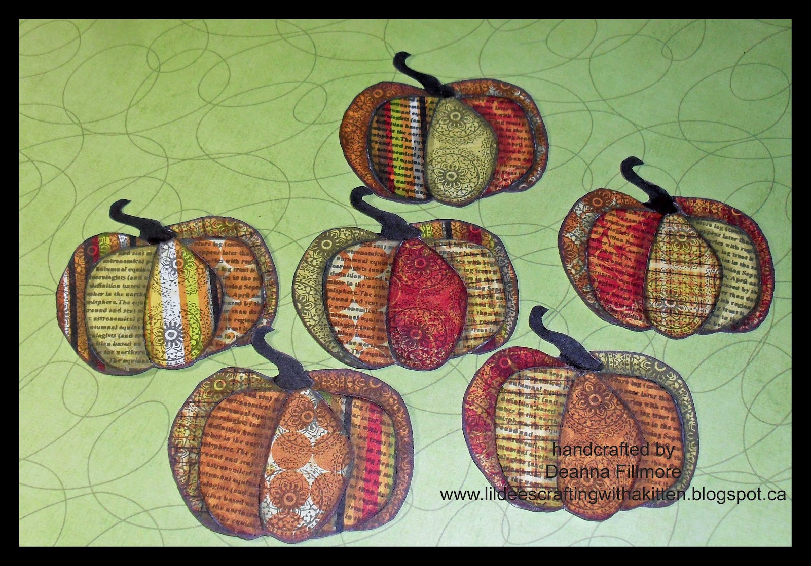 L'il Dee's Crafting with a Kitten: Patchwork Pumpkins!!!