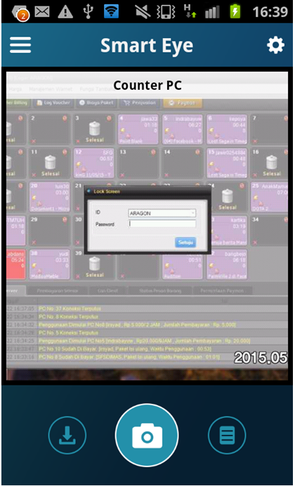 Monitoring Billing Warnet (Smart Billing) di HP Android