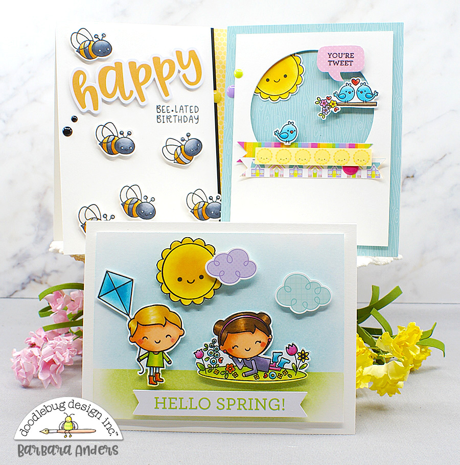 Doodlebug Design Inc Blog: SIMPLY SPRING - Stamped Card Trio | with Barbara