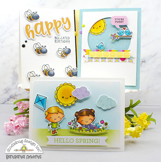 Doodlebug Design Inc Blog: SIMPLY SPRING - Stamped Card Trio | with Barbara