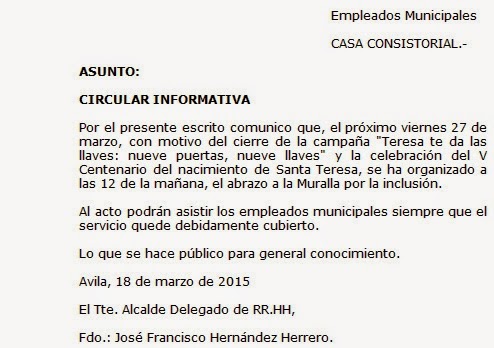 COMUNICACIÓN INTERNA EN LAS EMPRESAS: CIRCULAR
