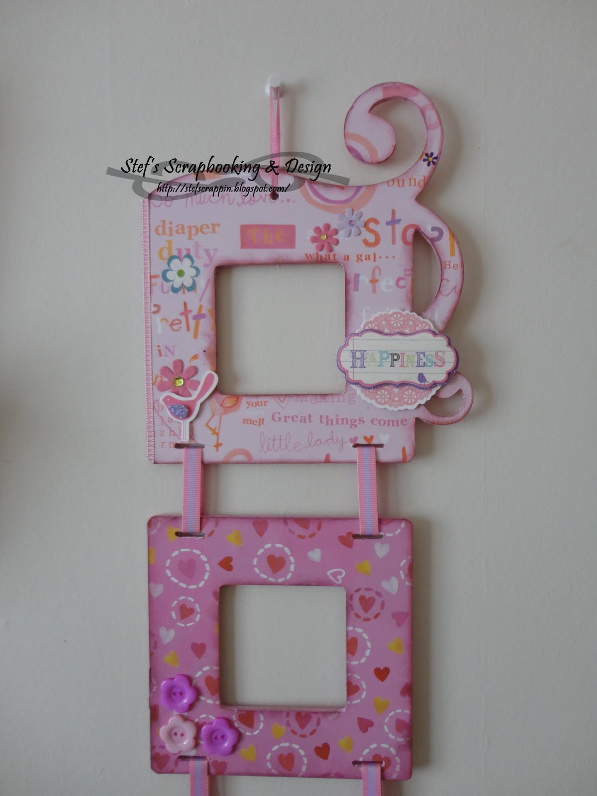 Stefs Scrapbooking & Design: Hanging Pink Frame