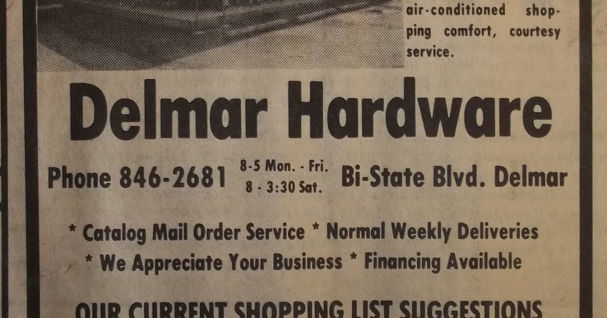 Delmar Historical And Art Society: 1979 Delmar Hardware