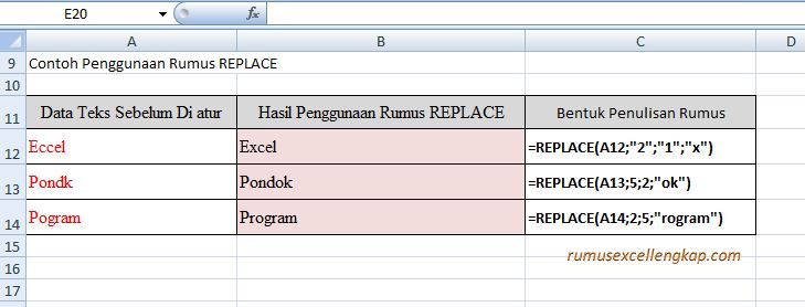 Rumus Excel SUBSTITUTE dan REPLACE - Fungsi dan Rumus Excel Lengkap