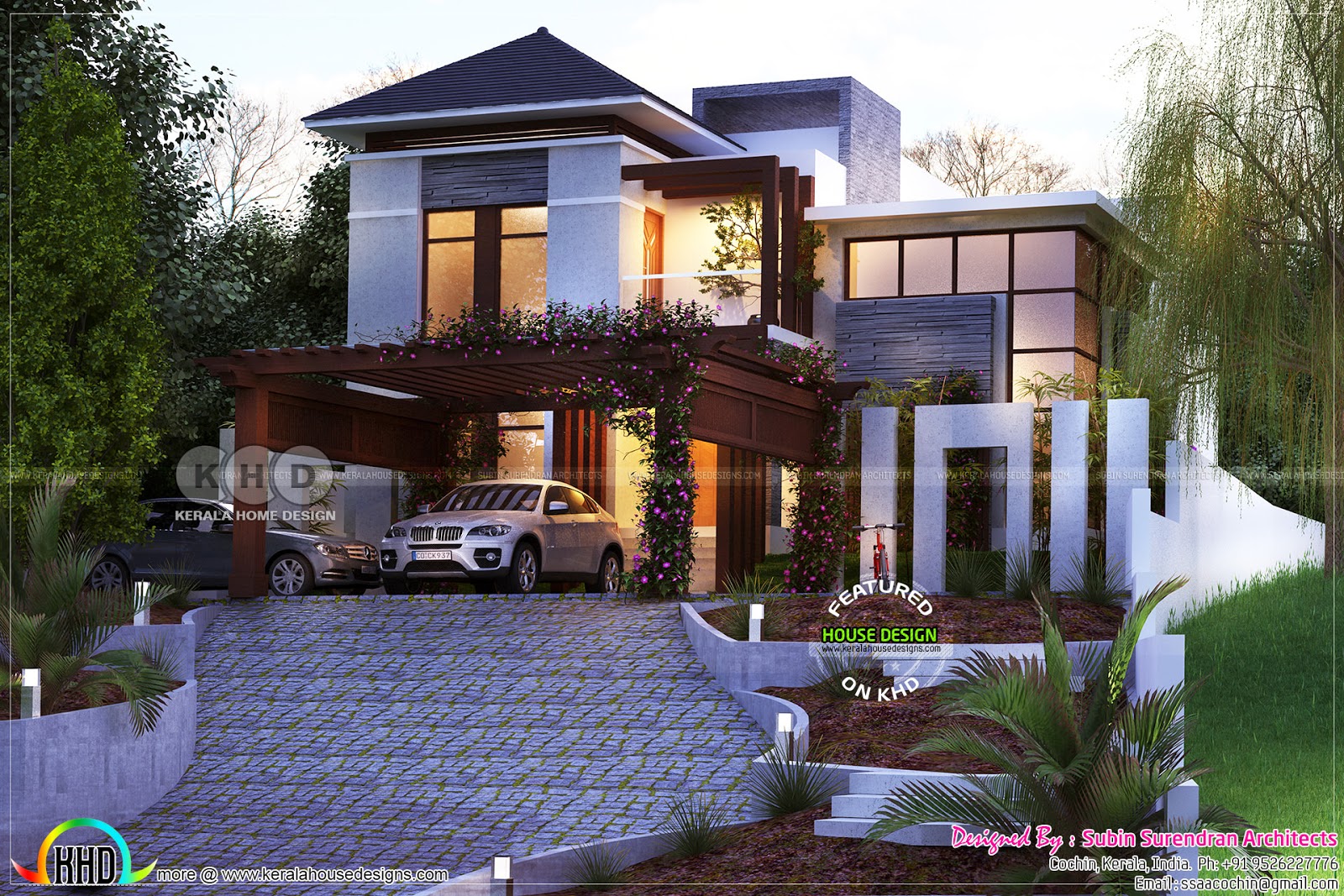 4 bedroom villa design in two different variations - Kerala Home Design ...