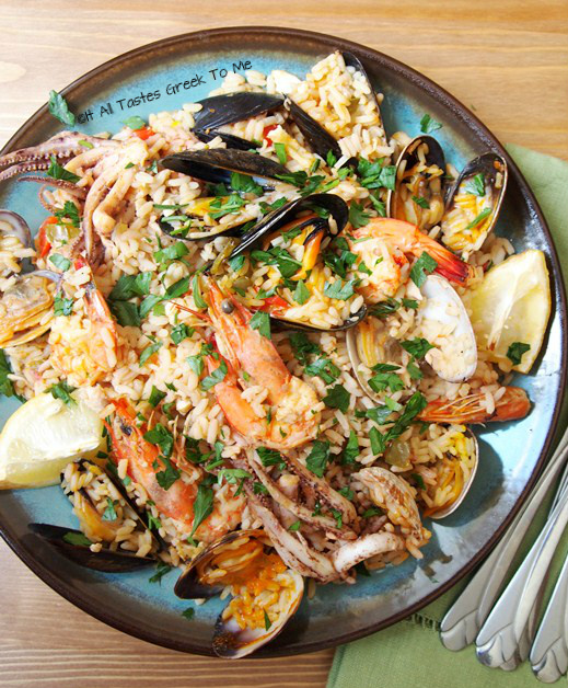 It All Tastes Greek To Me: Seafood Paella