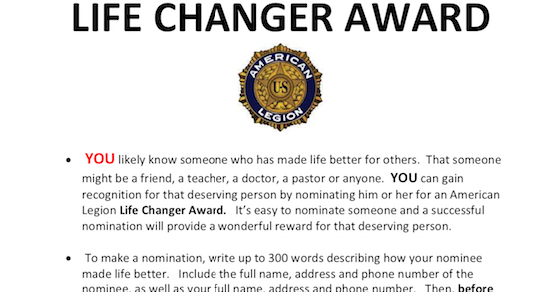 Shoreline Area News: Nominate someone for the Life Changer award
