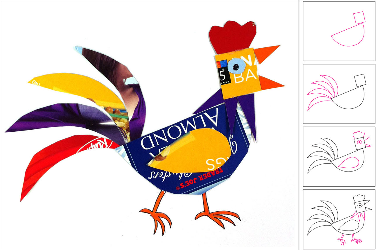 Recycled Rooster - Art Projects for Kids