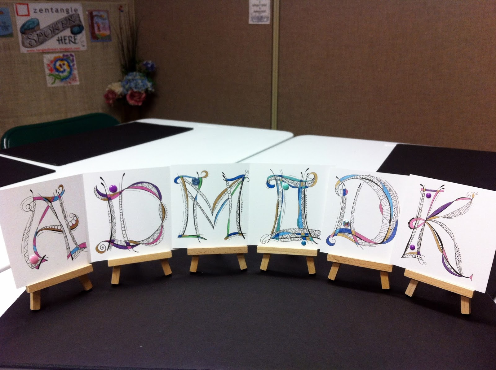 Tangled Ink Art : Workshop on ZenGems and Zenspirations Monogram Letters