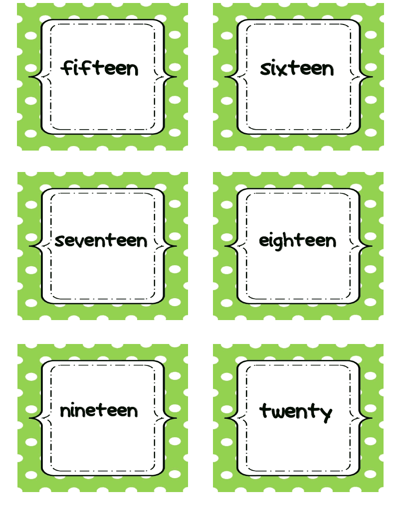 Lovely Literacy & More: Lime Green Polka Dot Number Cards