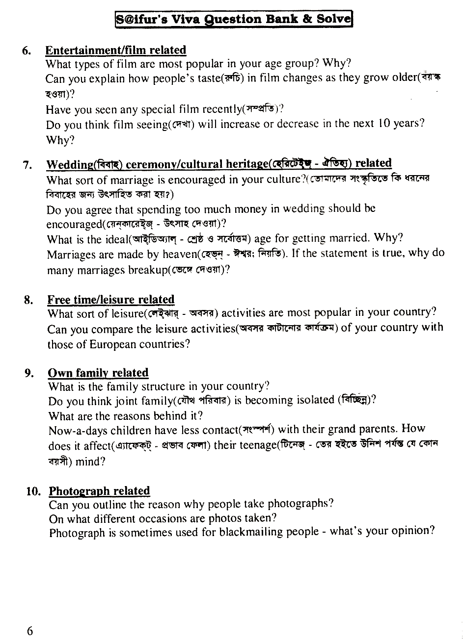 S@ifur’s VIVA Question Bank page 01 - 25 - Job Solution, Job Examination