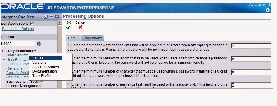 IpohTech: E900 how to implement Global Password Policy in JDE