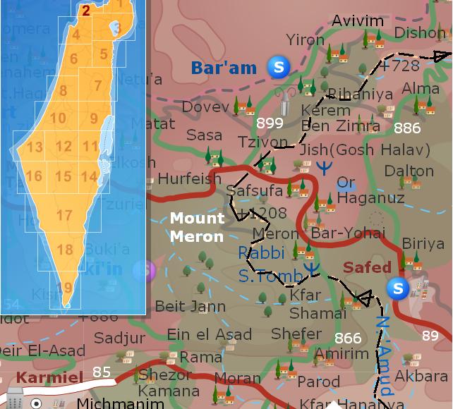 -: Map שביל ישראל [Israel trail]
