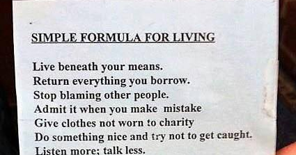 Daveswordsofwisdom.com: The Simple Formula To Just Living Life.