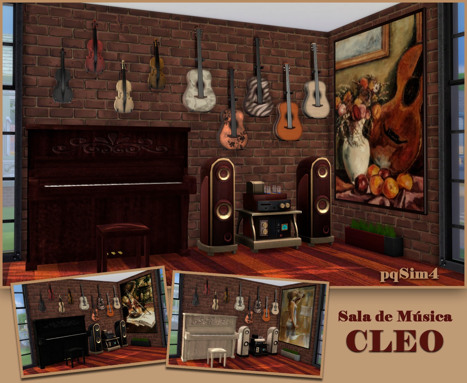 Sims 4 CC's - The Best: Cleo Music room by pqSim4