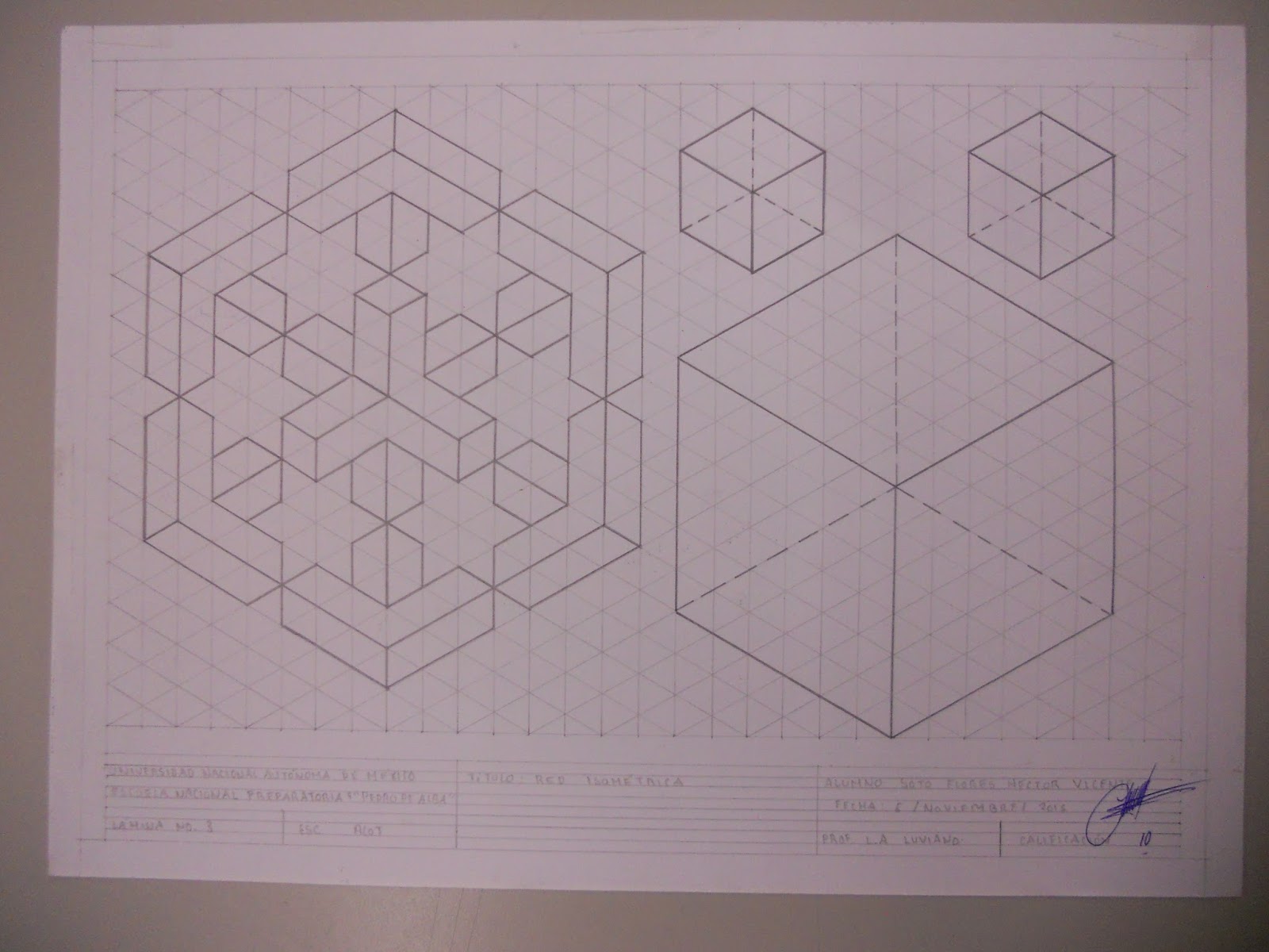 DIBUJO CONSTRUCTIVO II : LÁMINA 2, RED ISOMÉTRICA BÁSICA