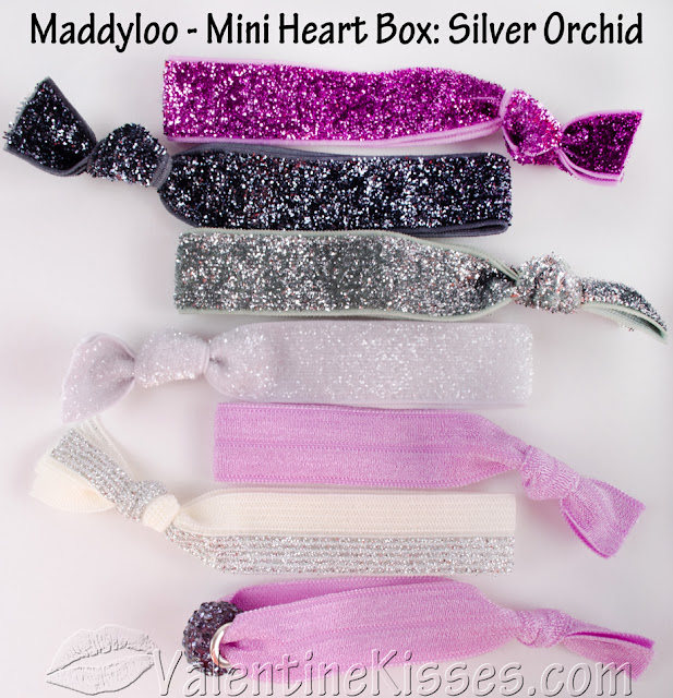 Valentine Kisses: Maddyloo Mini Heart Box in Silver Orchid - hair ties ...
