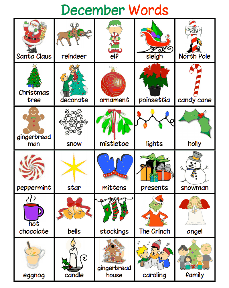 Christmas vocabulary