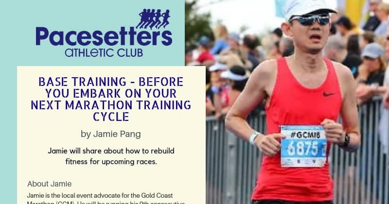Pacesetters Athletic Club: Train with Jamie Pang on 24th February