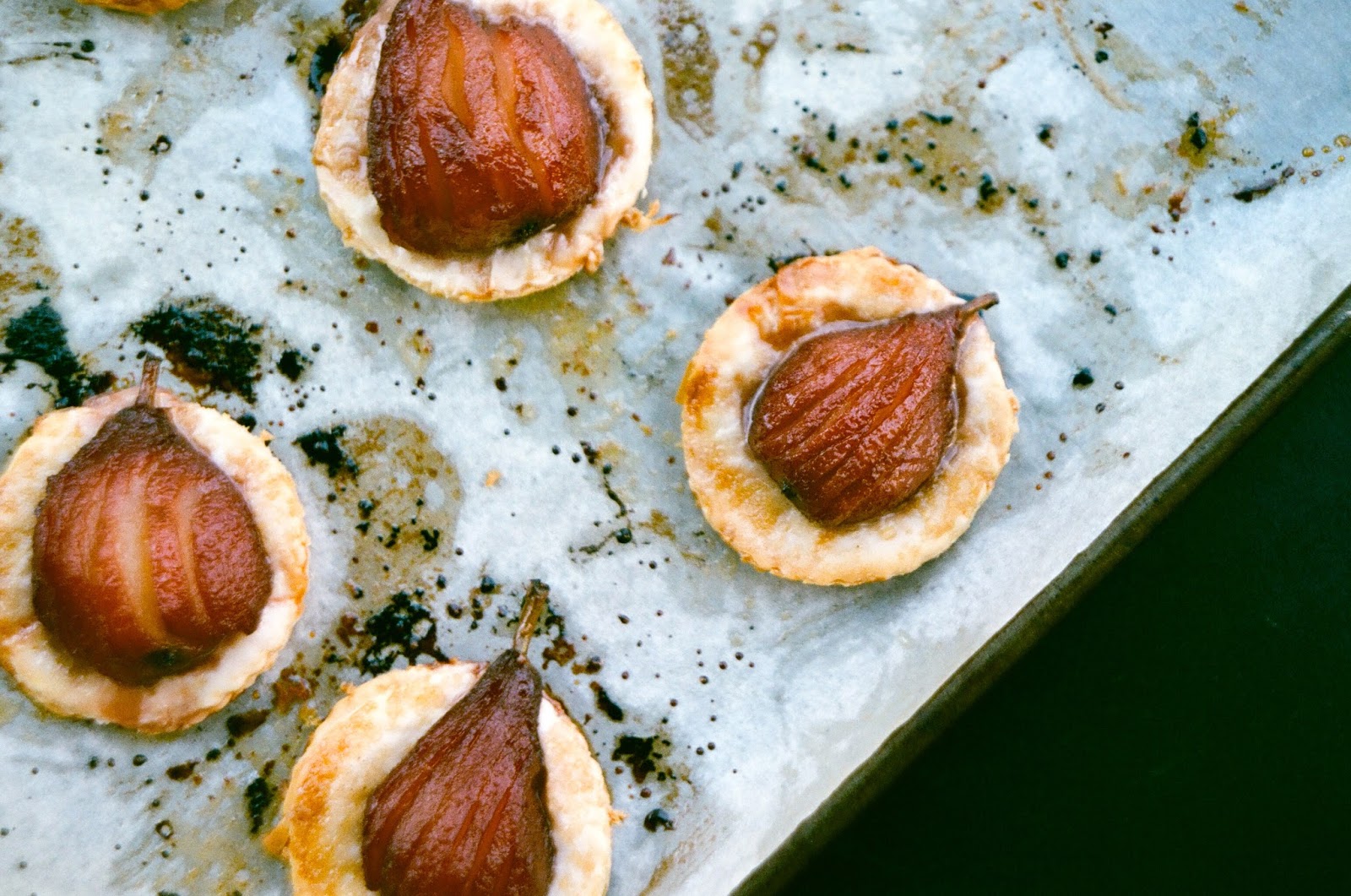 Nothing in the House: Red Wine-Poached Seckel Pear Tartlets