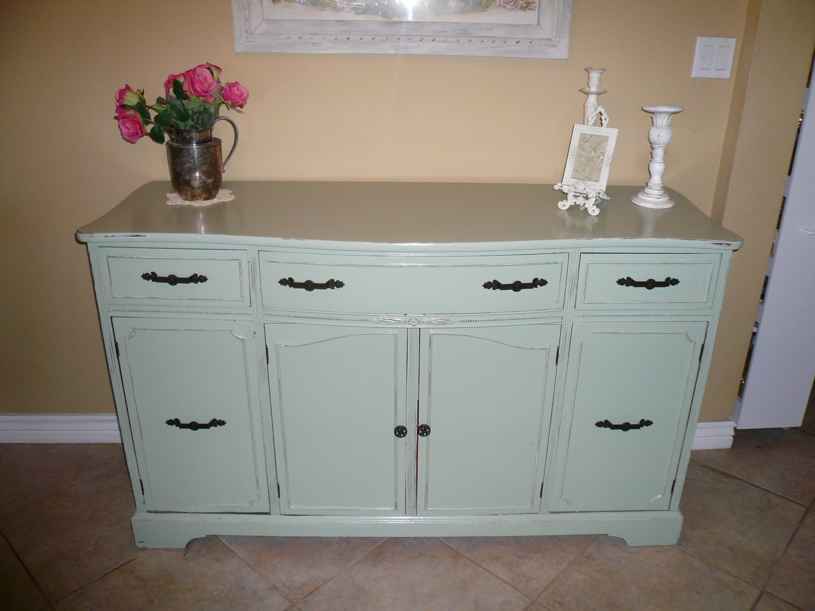 TimelessShabbyCreations: stunning antique sage green buffet.sold.