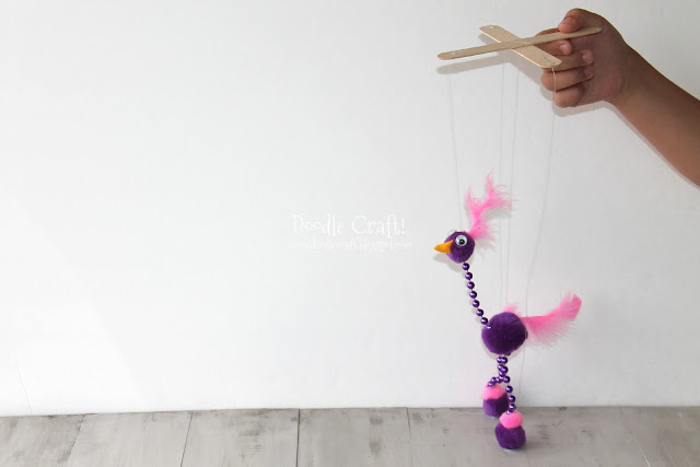 Easy Silly Bird Marionette DIY tutorial!