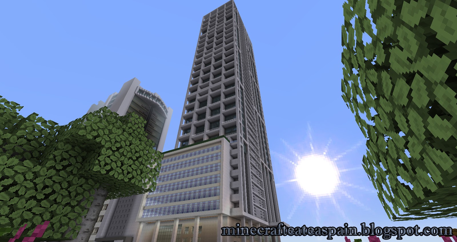 Réplica Minecraft del rascacielos Ten Museum Park de Miami, Florida, Estados Unidos.