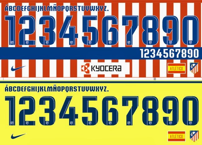 Atlético de Madrid 2013-14 tipografía