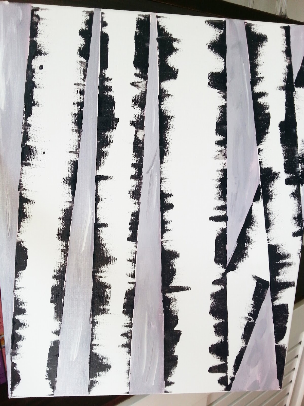 easy diy birch forest painting ~ Make Do and DIY