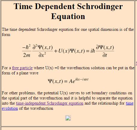 hiper física: Time Dependent Schrodinger Equation