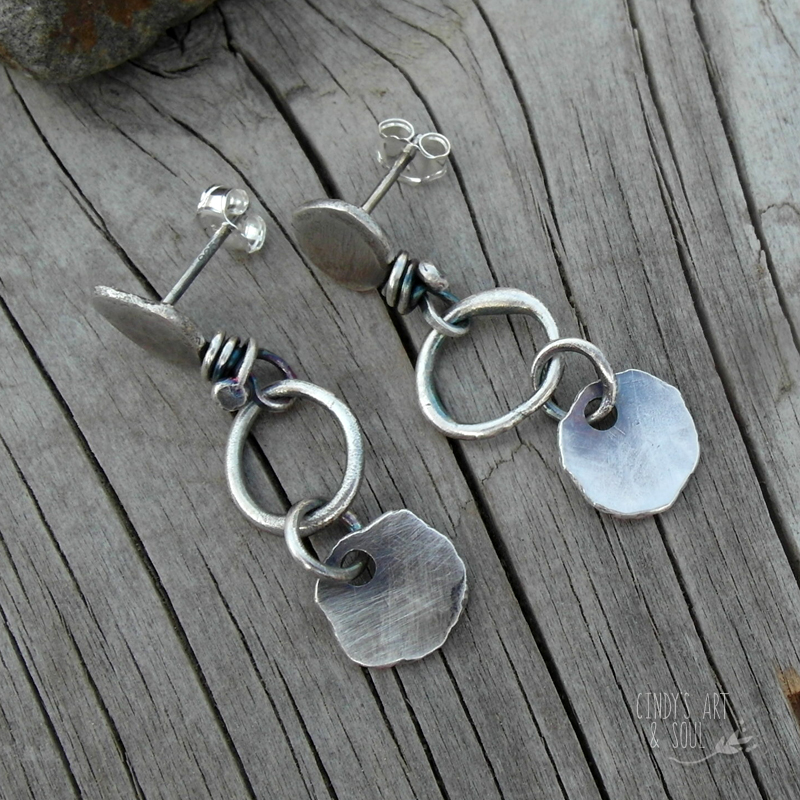 Earrings Everyday: Raw Silver Post Stud Earrings
