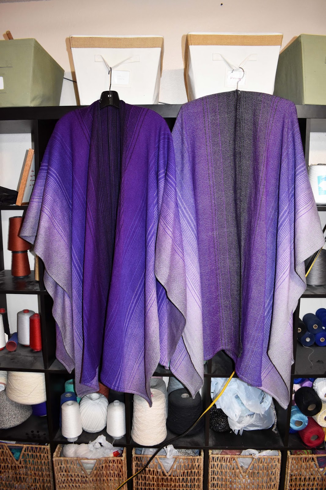 Tangible Daydreams: Finished purple ruanas, and the start of the next ...