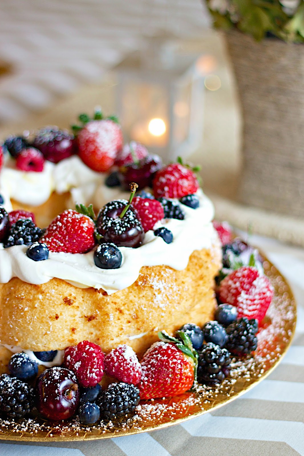 EnJOIAble Desserts Etc.: Pretty Berry Birthday Angel Food Cake