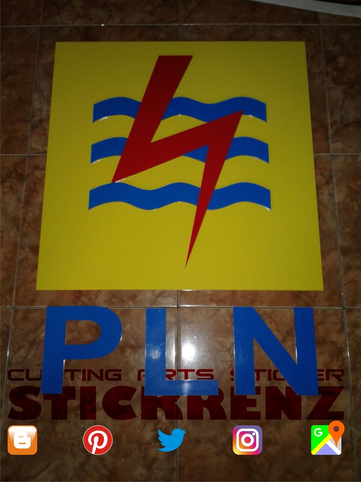 STICKRENZ: PLN Logo Text - Cutting Sticker on Acrylic