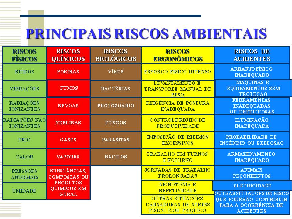 Quais São Os 5 Tipos De Riscos Ambientais - REVOEDUCA Quais São Os 5 Tipos De Riscos Ambientais - REVOEDUCA