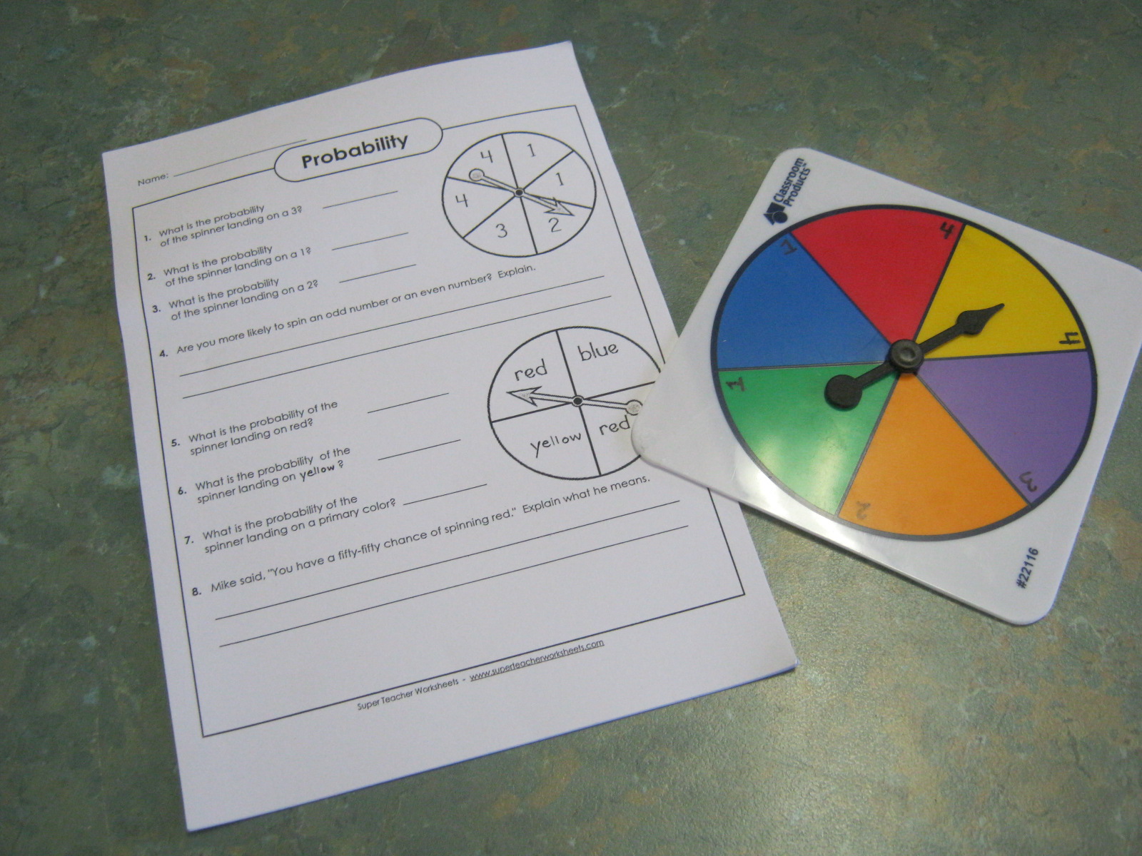 Miss A's Class Ideas: Probability Stations