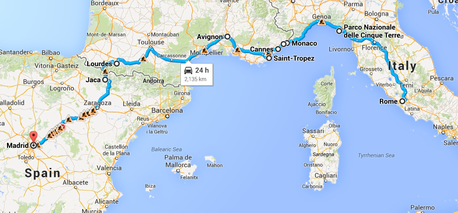 World, Surprise me: De Roma a Madrid: trem & carro