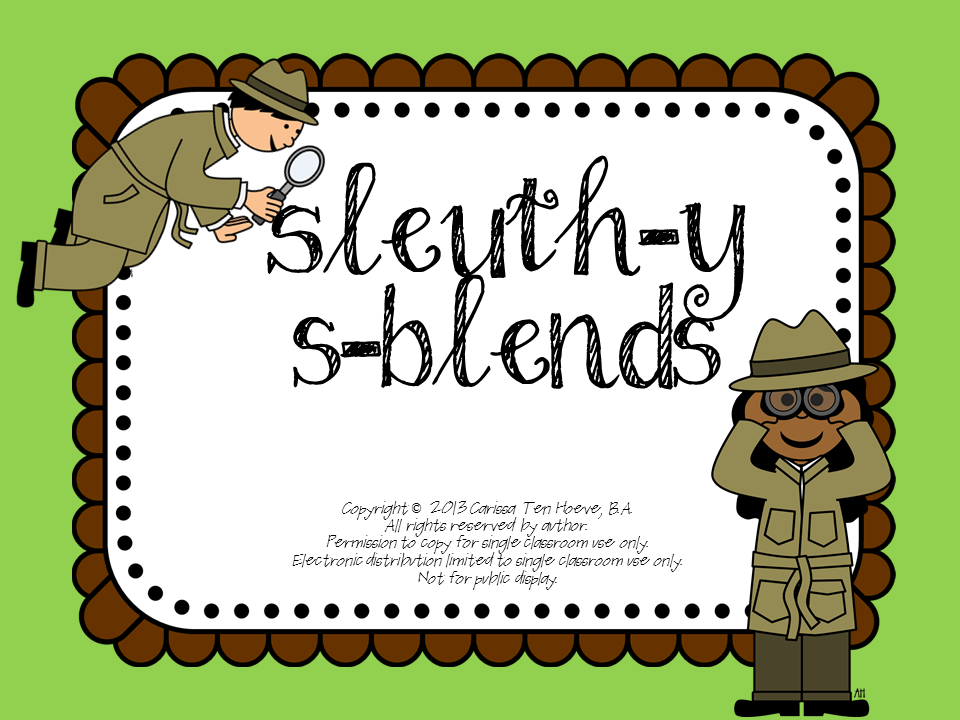 Sleuth-y S-Blends: Articulation Packet for Speech Therapy